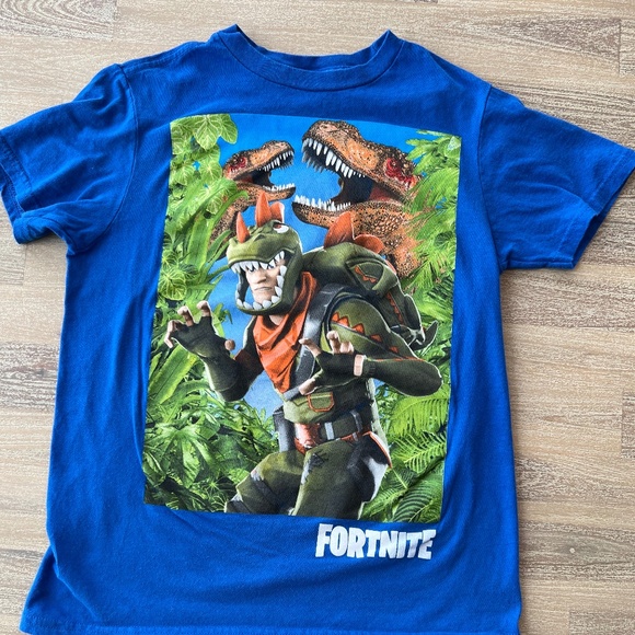 FORTNITE | Shirts & Tops | Fortnite Rex Character Skin Boys Blue Tshirt ...